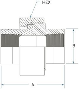 NPT Pipe Straight Union, FNPT | NPT Pipe Fittings | Entegris